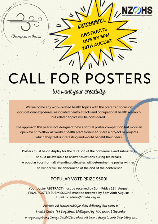 Call for Posters - New Zealand Occupational Hygiene Society